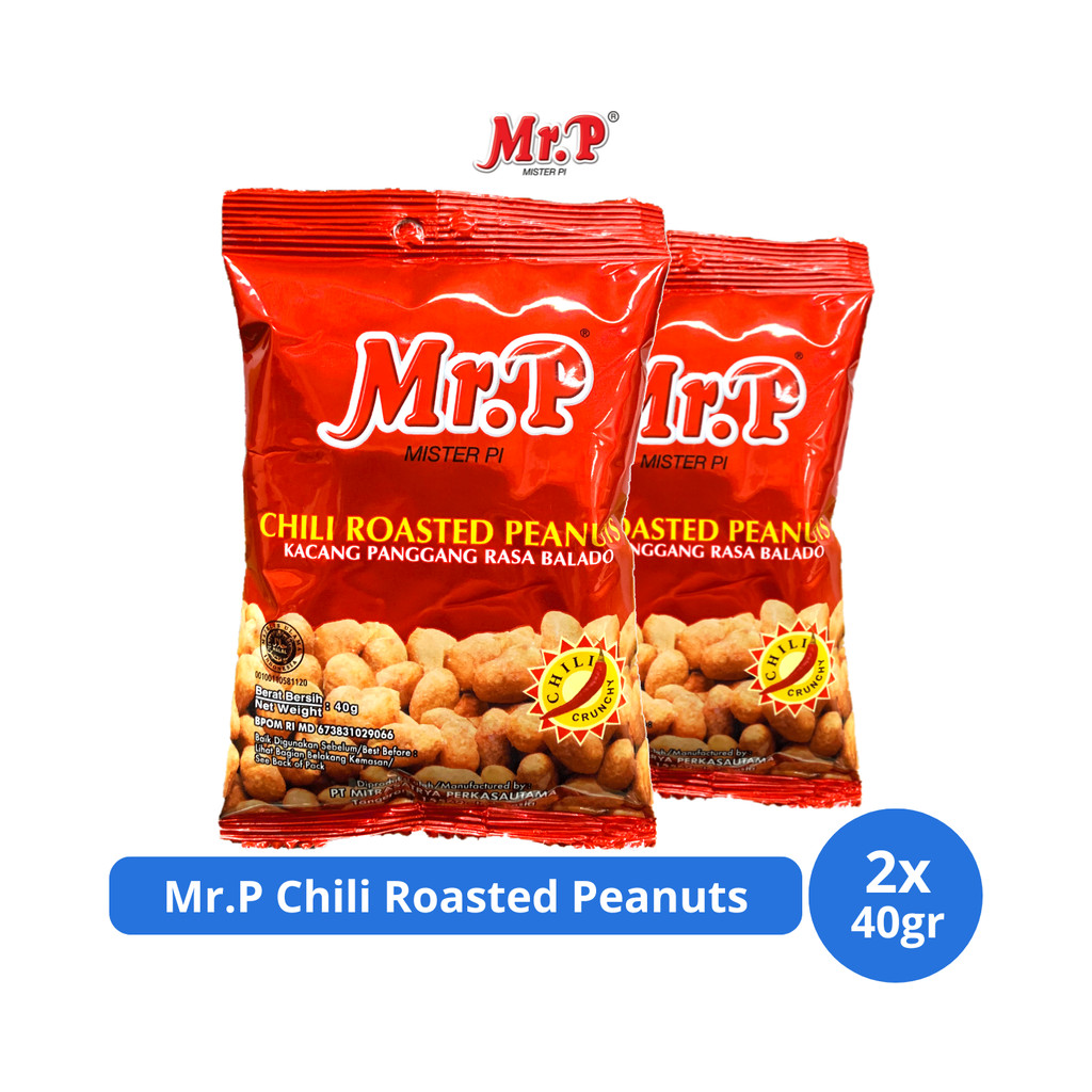 Jual Mr.P Chili Roasted Peanuts 40gr x 2 pcs | Shopee Indonesia