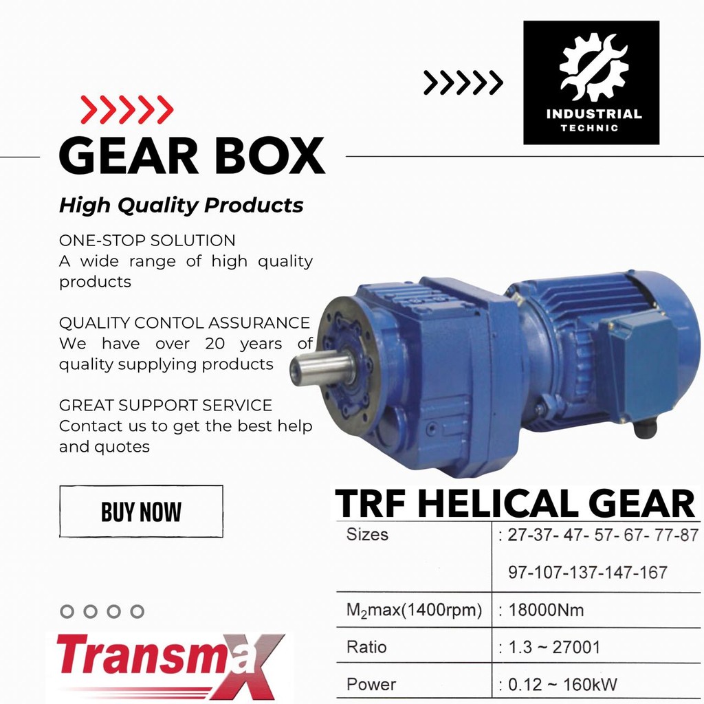 Jual HELICAL GEAR MOTOR TRANSMAX FLANGE TRF 97 YDA112M4 4KW / 5.5HP ...