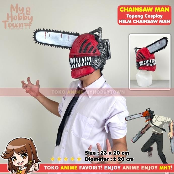 Jual Topeng Anime Cosplay Kepala Chainsaw Man Denji Mask Hat Helmet ...