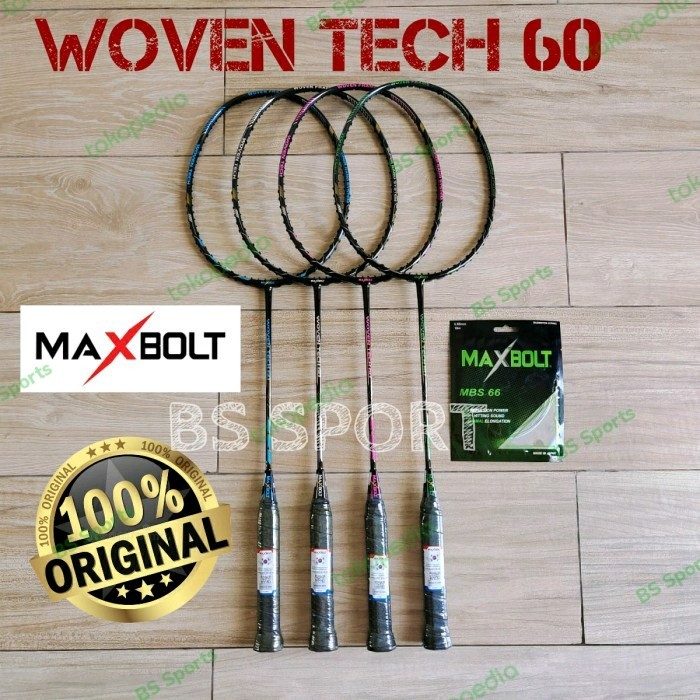 Jual RAKET BADMINTON MAXBOLT WOVEN TECH 60 35lbs ORIGINAL | Shopee ...