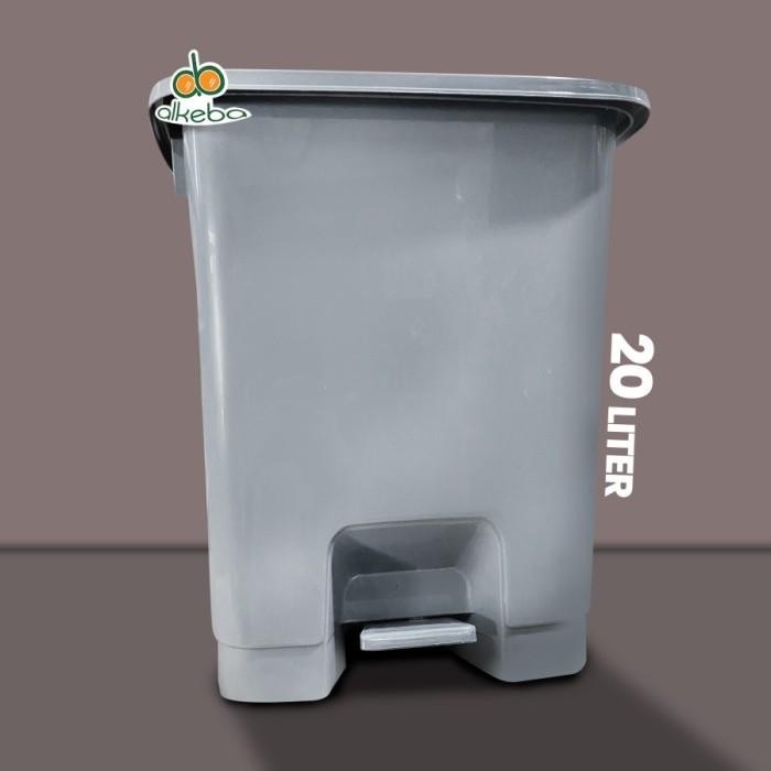 Jual Tempat Sampah Plastik Injak 20 Liter Abu - Abu Medical Trash Bin Pedal Terlaris 100 % ...