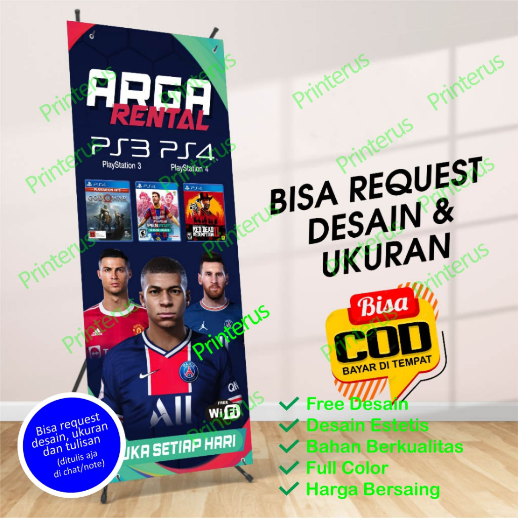 Jual Banner Spanduk Rental PlayStation 60x160CM – Bisa COD, Desain ...