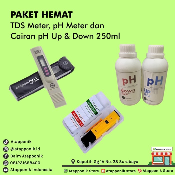 Jual Ready Stock Paket Hemat Tds, Ph Meter Dan Cairan Ph Up & Down 250Ml | Shopee Indonesia