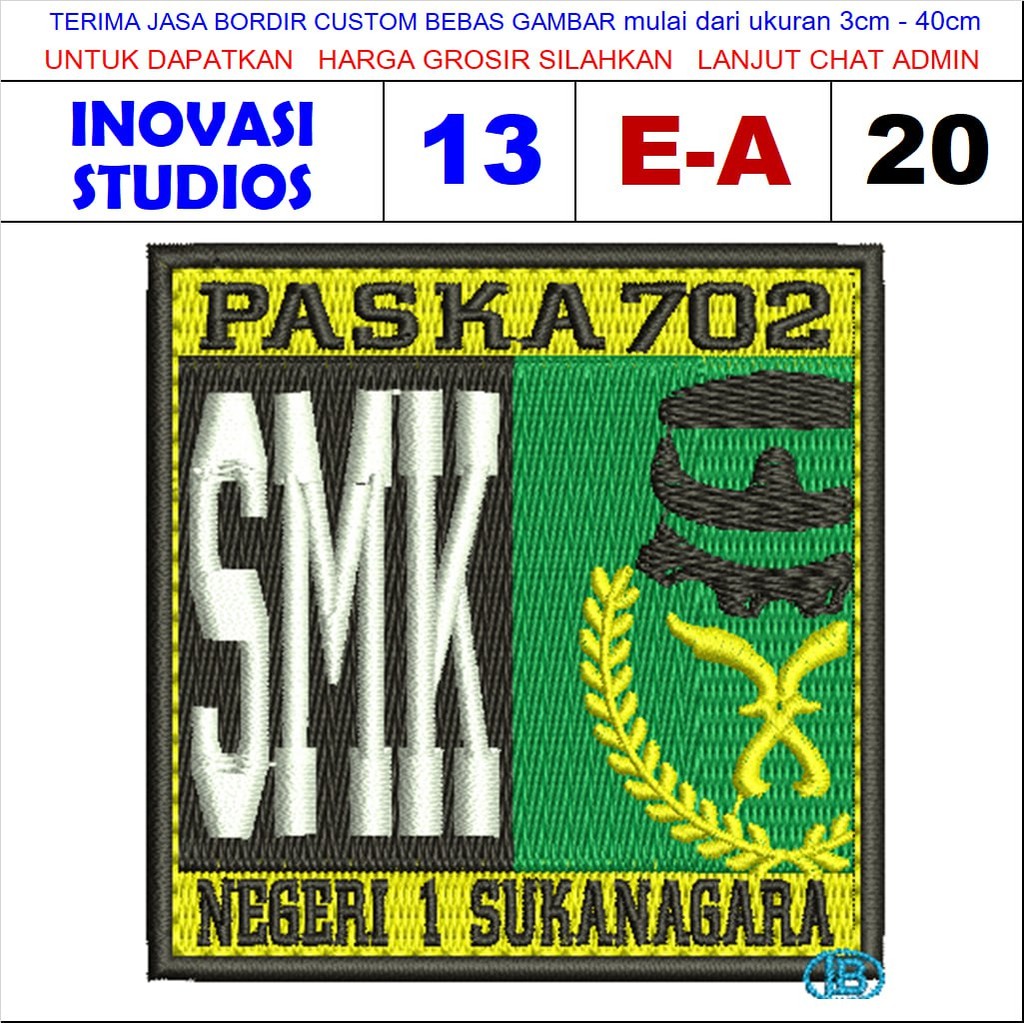 Jual PATCH BORDIR LOGO E-A20 SEKOLAH PASKA702 SMKN 1 SUKANAGARA ...