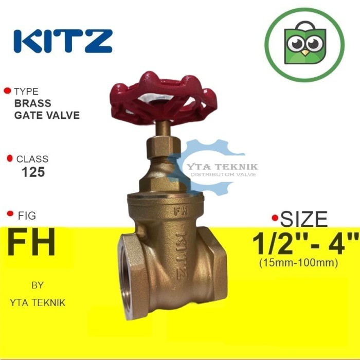 Jual 1 1/4" Stop Kran Gate Valve KITZ / Gate Valve kuningan Size 11/4 Inch | Shopee Indonesia