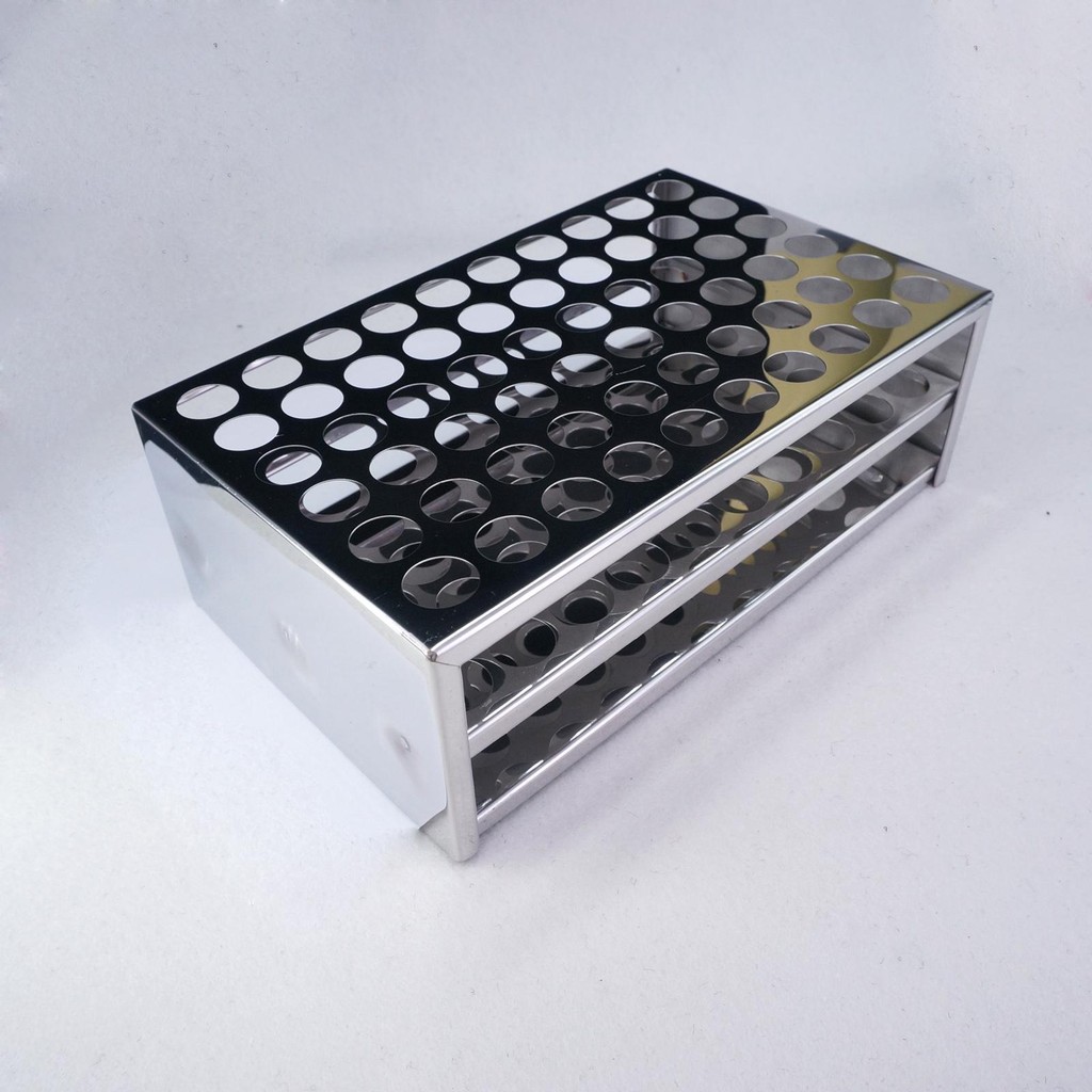 Jual 17.5mm Diam x 60 Holes Stainless Steel Test Tube Rack Holder ...