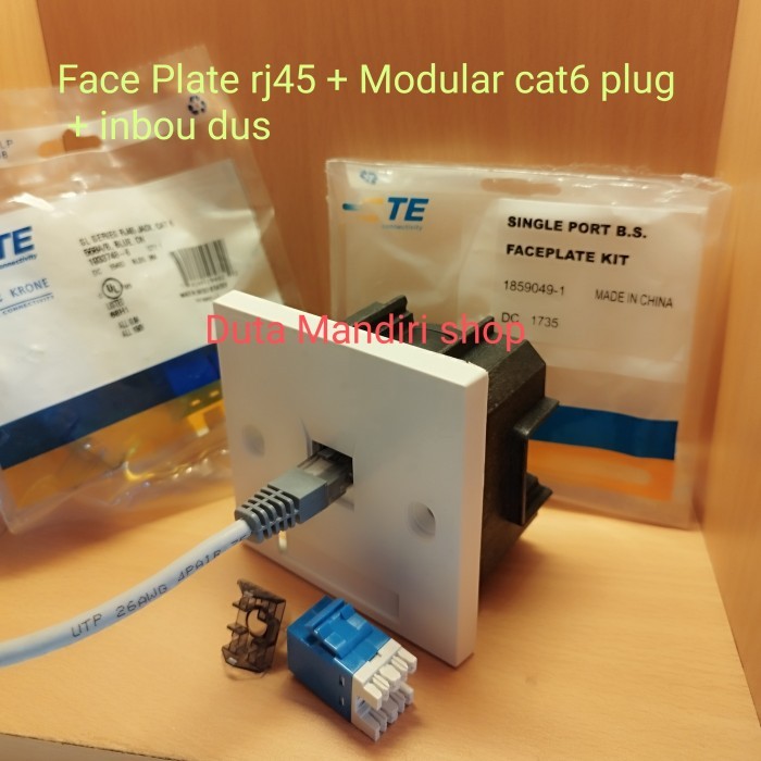 Jual Wall Face plate RJ 45 + modular rj45 + box soket | Shopee Indonesia