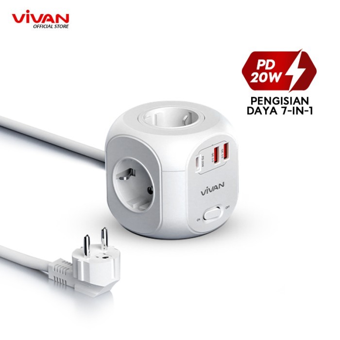 Jual LIMITED EDITION VIVAN Cube Socket VPS-H008A Stop Kontak Colokan ...