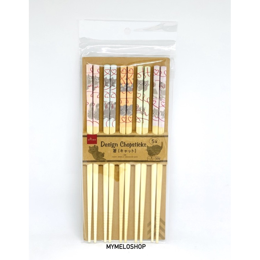 Jual CHOPSTICKS / SUMPIT DESIGN CAT / KUCING, 5 PAIRS DAISO JAPAN ...