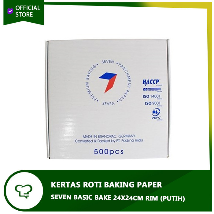 Jual Kertas Roti Baking Paper SEVEN Basic Bake 24x24cm Rim (Putih ...