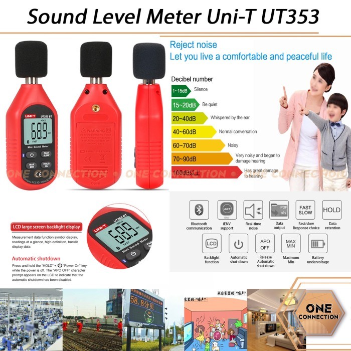 Jual Sound Level Meter Uni-T UT353 Alat Ukur Suara Kebisingan Sound ...
