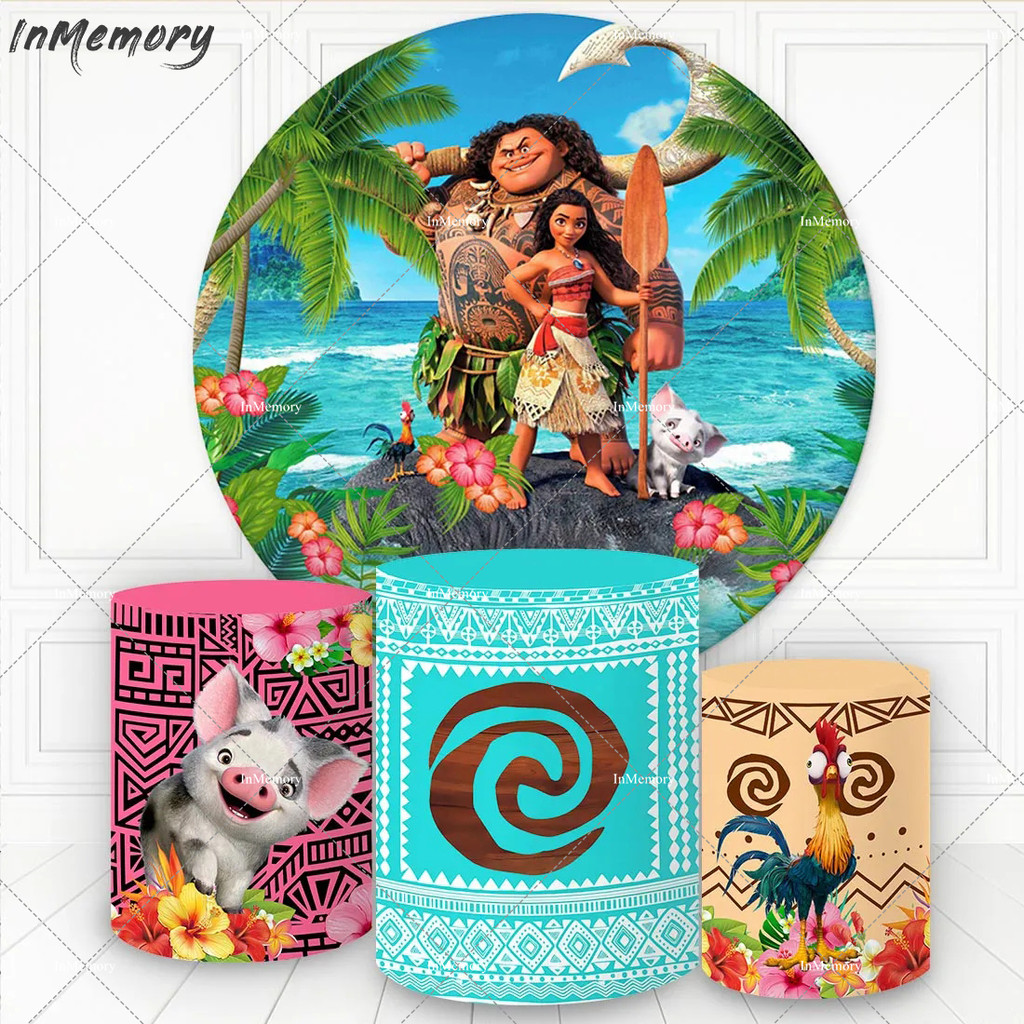 Jual Moana Circ Round Backdrops Vaiana Decoration Kids Happy | Shopee ...