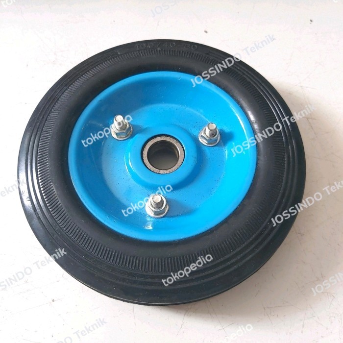 Jual roda troli 6" biru / roda gerobak troli 6" biru | Shopee Indonesia
