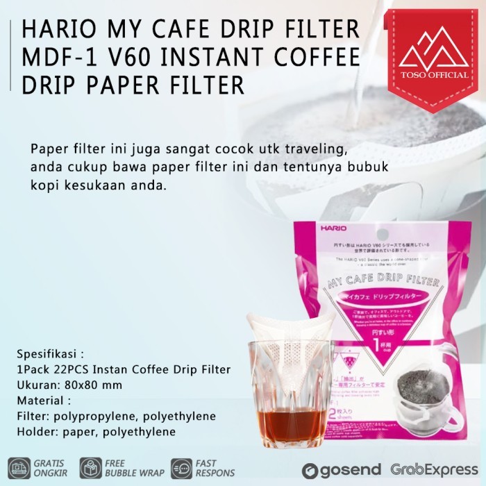 Jual Hario My Cafe Drip Filter Mdf-1 V60 Instant Coffee Drip Paper ...