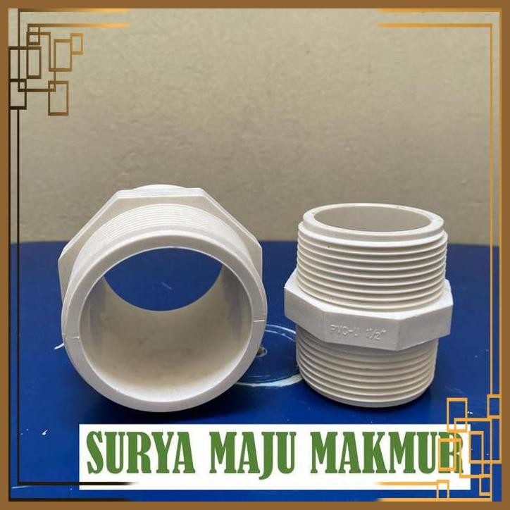 Jual [SMM] DOUBLE NEPEL PVC 1-1/4" 1-1/2" 2" INCH PVC NIPPLE DRAT LUAR DIM DOBEL | Shopee Indonesia