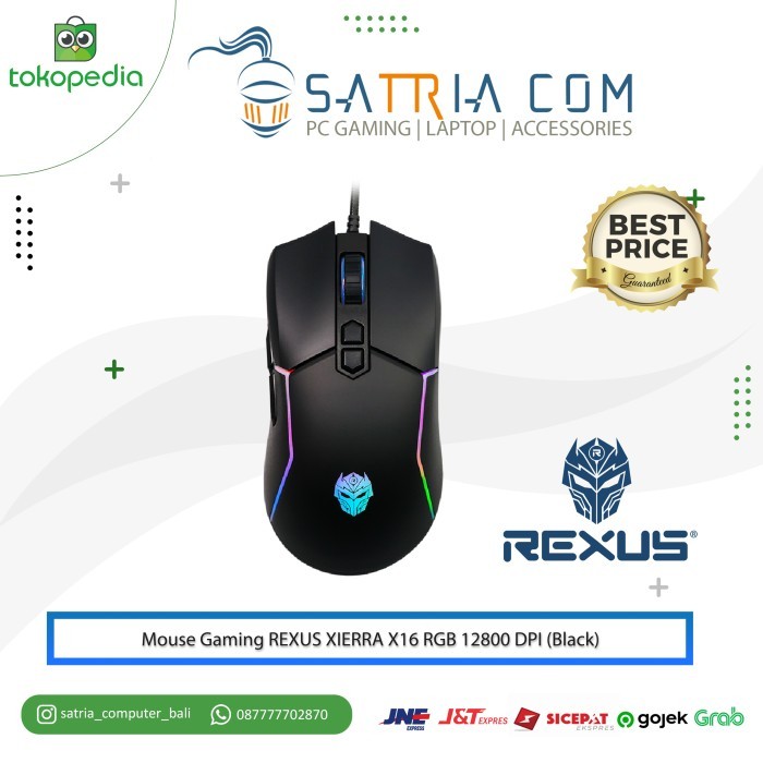 Jual HARGA DISC - Mouse Gaming REXUS XIERRA X16 RGB 12800 DPI (Black ...
