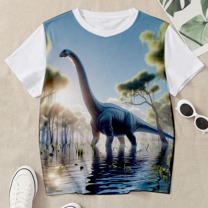 Jual Baju Anak Putih Dinosaurus Hewan Buas Film Kartun P2 Kaos Lucu ...