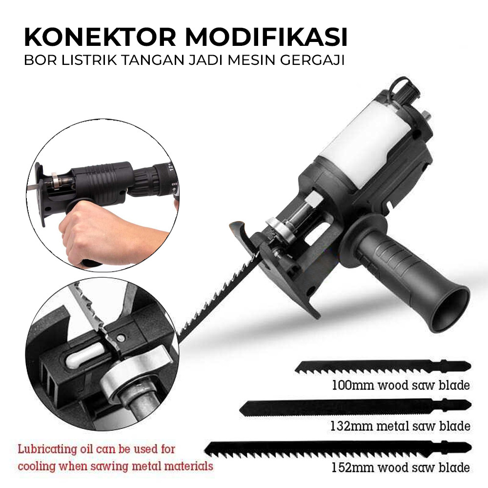 Jual XMSJ Konektor Modifikasi Bor Listrik Jadi Mesin Gergaji Drill Adapter - E14968 | Shopee ...