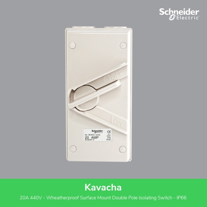 Jual TERLARIS! Schneider Isolator Switch 20A Surface Mount 2P Kavacha - WHD20_GY | Shopee Indonesia