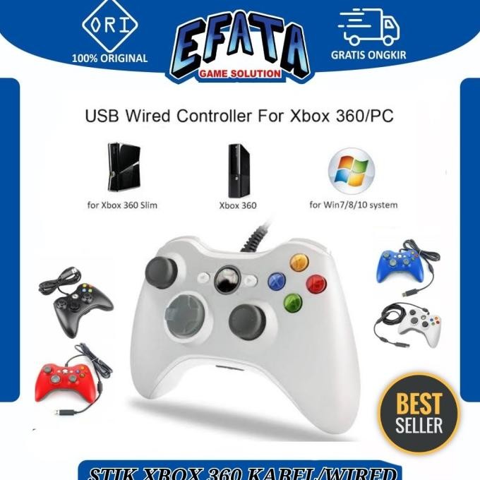 Jual Stik Xbox Kabel Hitam/ Stick Xbox 360/Joystick Original Dan ...