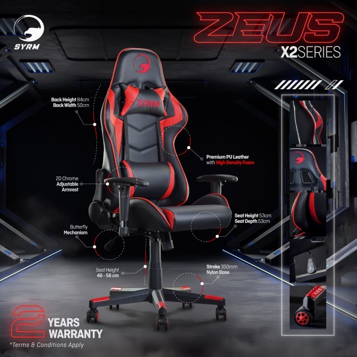 Jual SYRM ZEUS X2 SERIES Premium Quality Gaming Chair Kursi Gaming ...