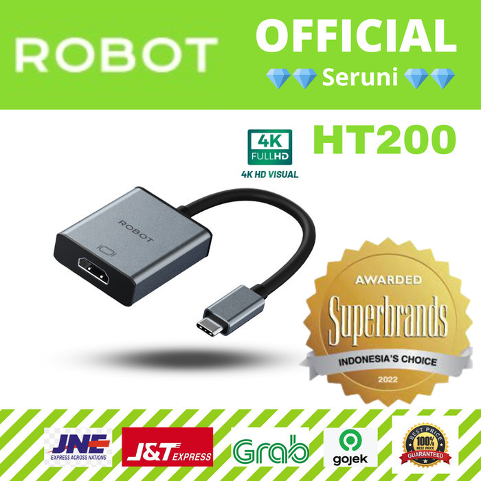 Jual ROBOT HT200 CONVERTER TYPE-C TO HDMI ADAPTER 4K | Shopee Indonesia