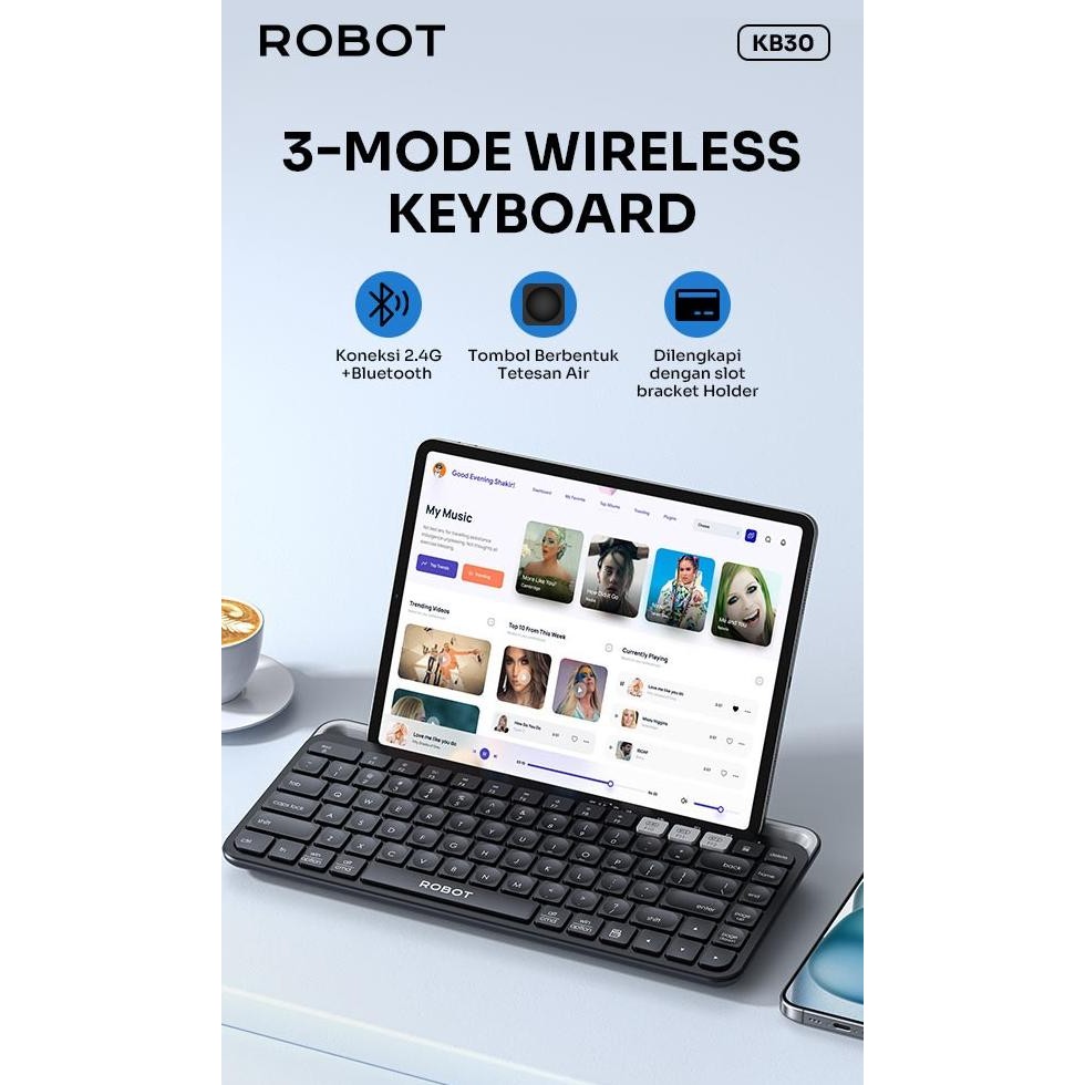 Jual Produk Baru!! ROBOT KB10 KEYBOARD WiRELESS & BLUETOOTH Android ...