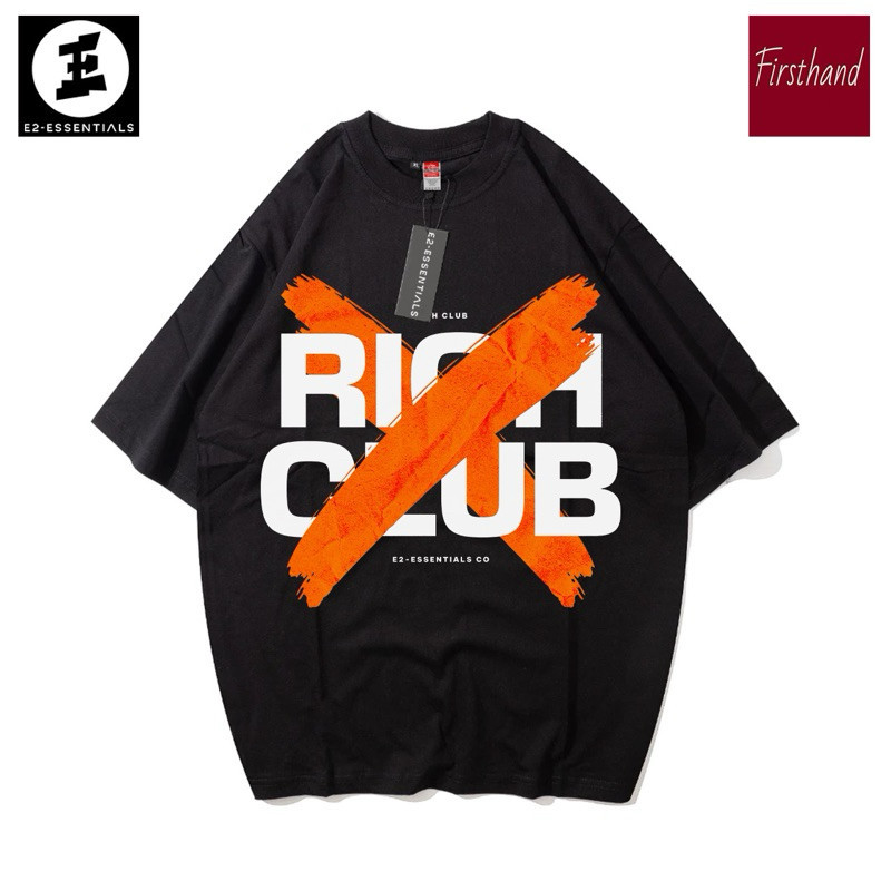 Jual E2-ESSENTIALS 200+ Gsm Oversize Tshirt Rich Club Graphic | Shopee ...