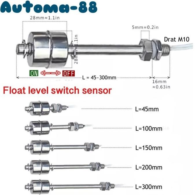 Jual Baru Stainless Steel Water Level Float Switch Tank Sensor Air ...