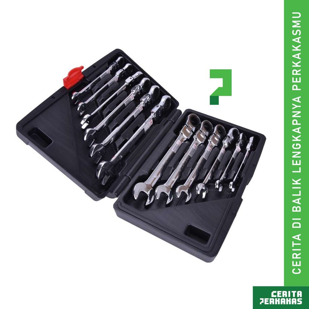 Jual Ring Kunci Pas Ratchet 12 pcs 72 gigi CP / Rachet Kombinasi ...