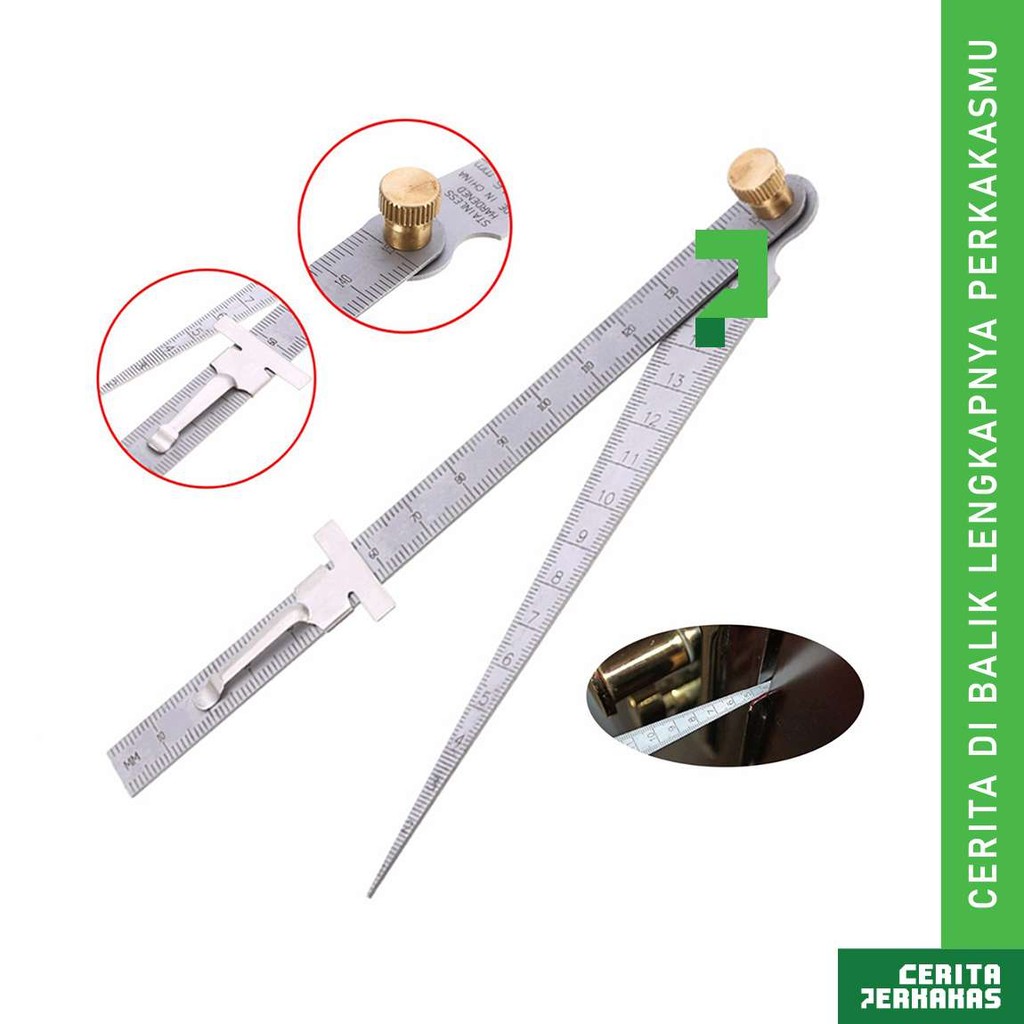 Jual Taper Welding Gauge 0-15mm AI53 CP / Feeler Bore Penggaris Celah ...