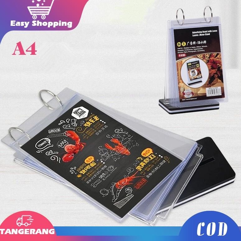 Jual DESPO STAND MENU AKRILIK A4 RAK MENU AKRILIK DENGAN LOOSE LEAF ...