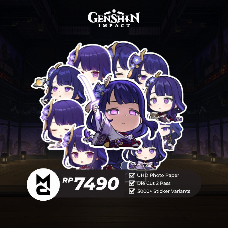 Jual Sticker Genshin Impact Raiden Shogun 2 Sticker Anime Aesthetic ...
