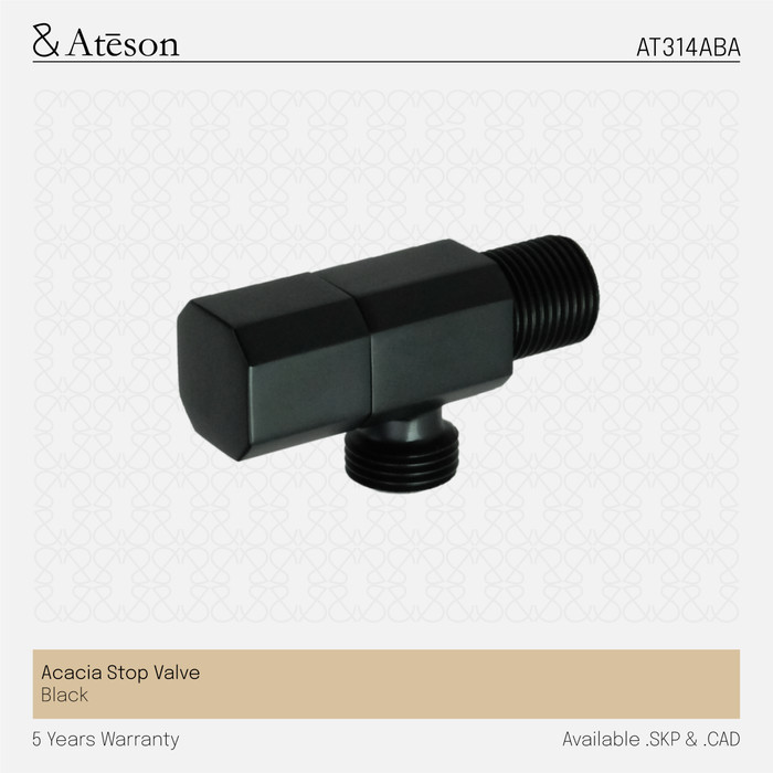 Jual ATESON AT314ABA Stop Keran Air Kotak Kamar Mandi Hitam | Shopee ...