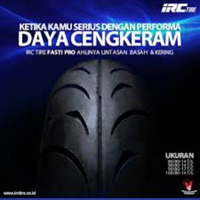 Jual IRC Fasti Pro 80/90/100 Ring 14 Ban Luar Tubeless Motor All Matic ...