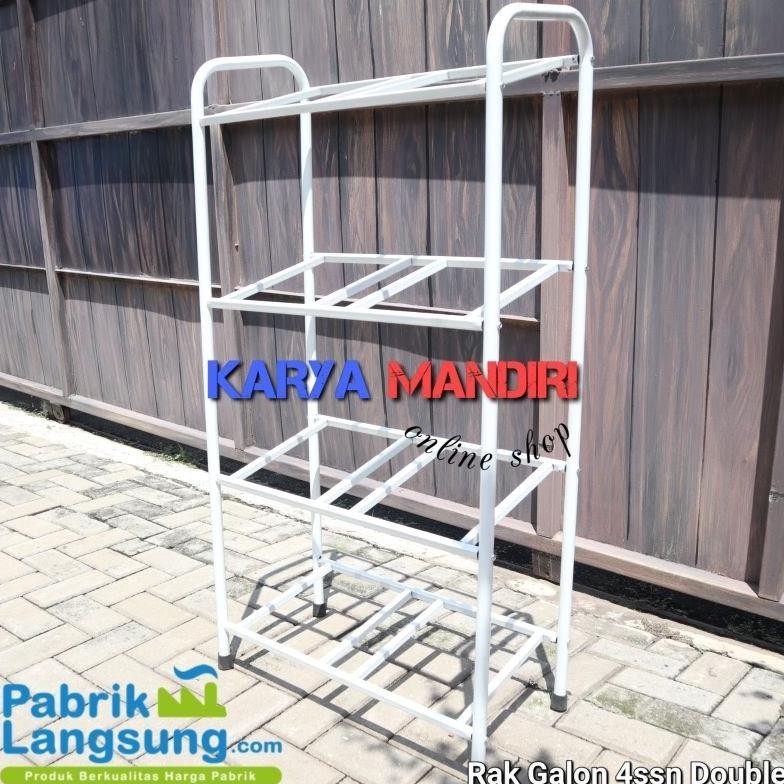 Jual Rak Galon Susun Double Tempat Galon 4 susun Putih | Shopee Indonesia