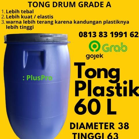 Jual Tong / 60 L Liter / Tong Plastik Biru / Tong Sampah / Biru Baru ...