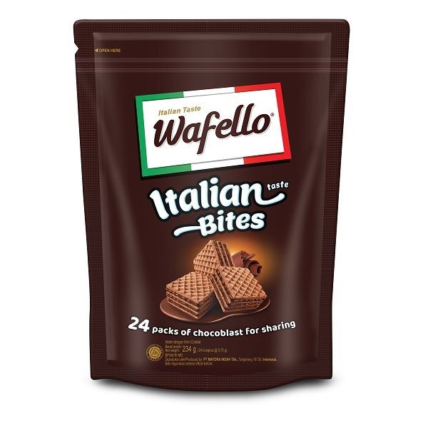 Jual WAFELLO WAFER ITALIA COKLAT POUCH 234 GR | Shopee Indonesia