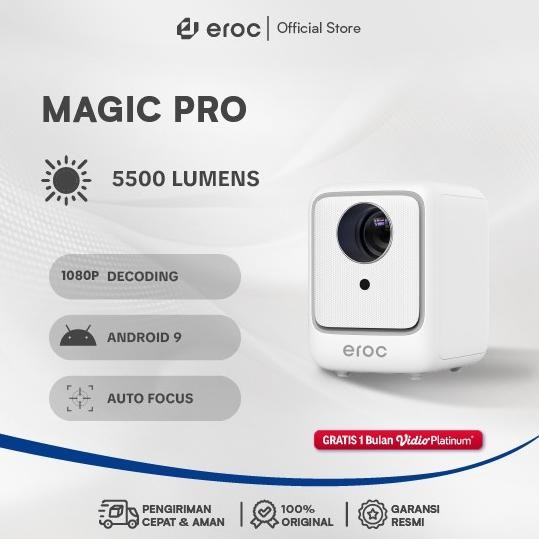 Jual Eroc Smart Android Projector Magic Pro Hd Decoding 4K 2800 Lumens ...