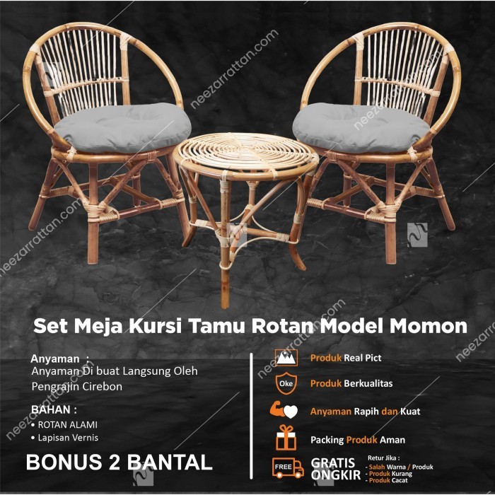 Jual PREMIUM model MOMON Kursi Teras Tamu Minimalis 1 set Rotan ...