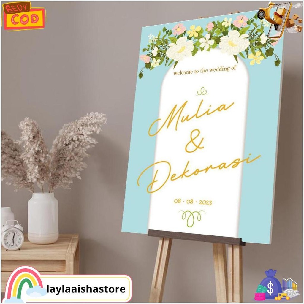 Jual Papan Welcome Sign Custom Dekorasi Printing Ucapan Engagement ...