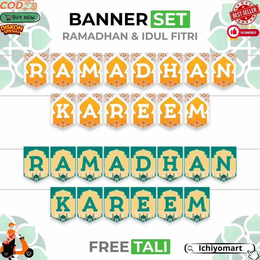 Jual Bunting Flag Banner Set Dekorasi Puasa Lebaran Idul Fitri Ramadhan ...