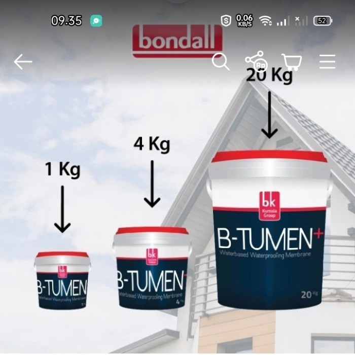 Jual Bitumen Waterproofing Berbahan Dasar Aspal 4Kg | Shopee Indonesia