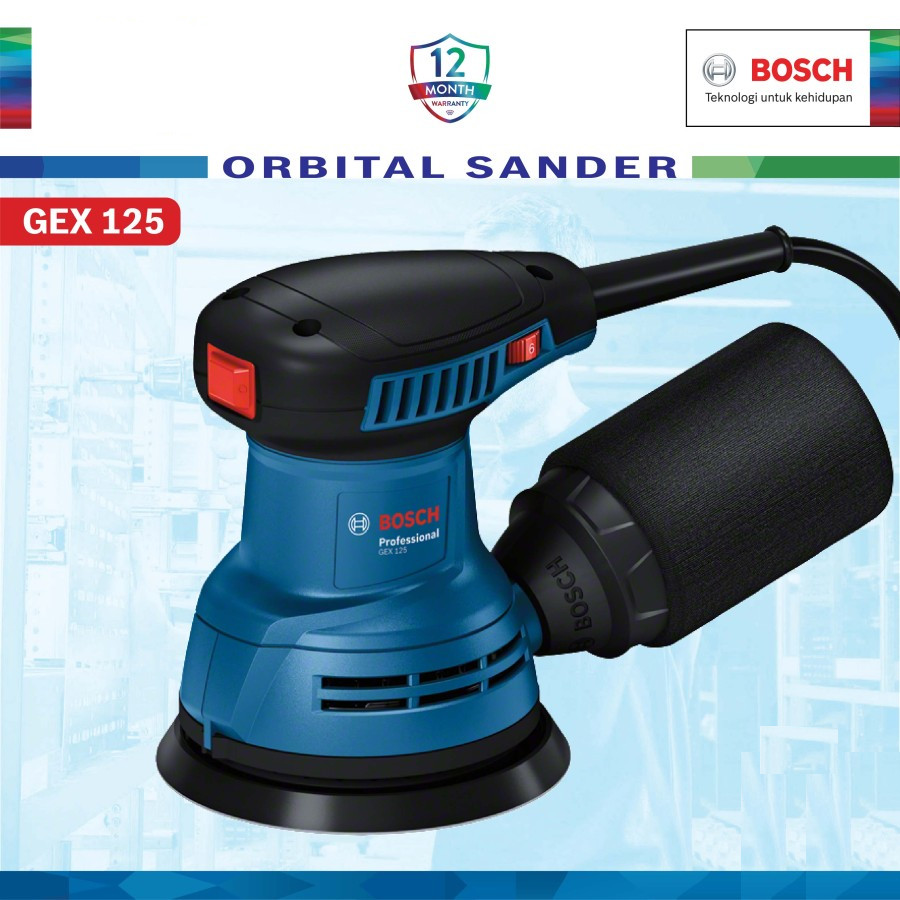 Jual BOSCH GEX 125 Mesin Amplas Bulat 5" Orbital Random Orbital Finishing Sander | Shopee Indonesia