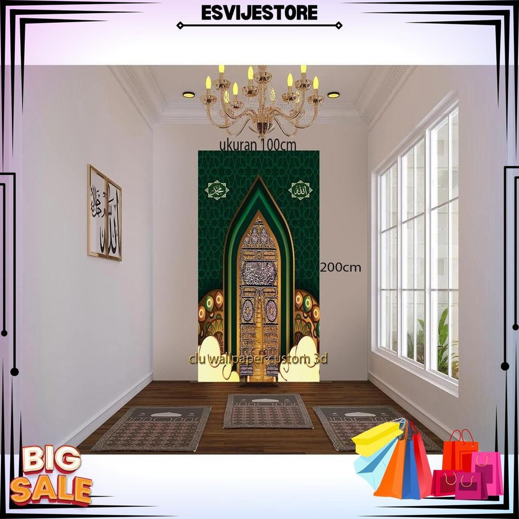 Jual Wallpaper Banner Belum Berperekat Dekorasi Mushola Mihrab Besar ...