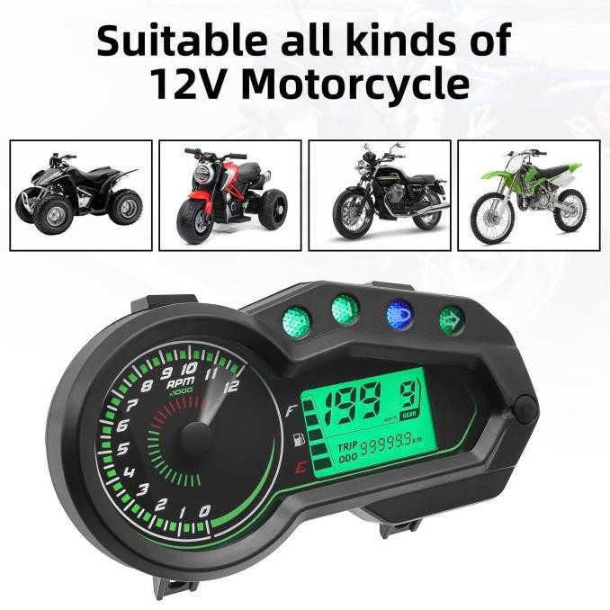 Jual Motorcycle Instrument RPM Meter Digital Motorcycle Speed Meter ODO ...