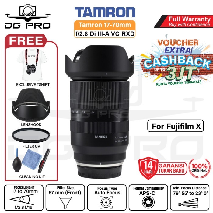 Jual PROMO! Tamron 17-70mm f2.8 for Fujifilm X Di III-A VC RXD Fuji 17-70 mm | Shopee Indonesia