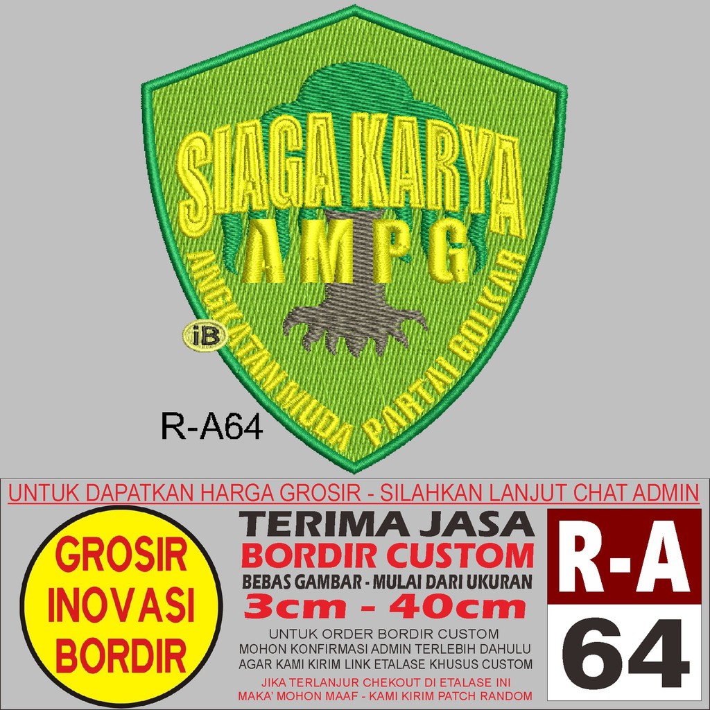 Jual R-A64 LOGO SIAGA KARYA GOLKAR PATCH BORDIR LOGO/EMBLEM - GIB ...