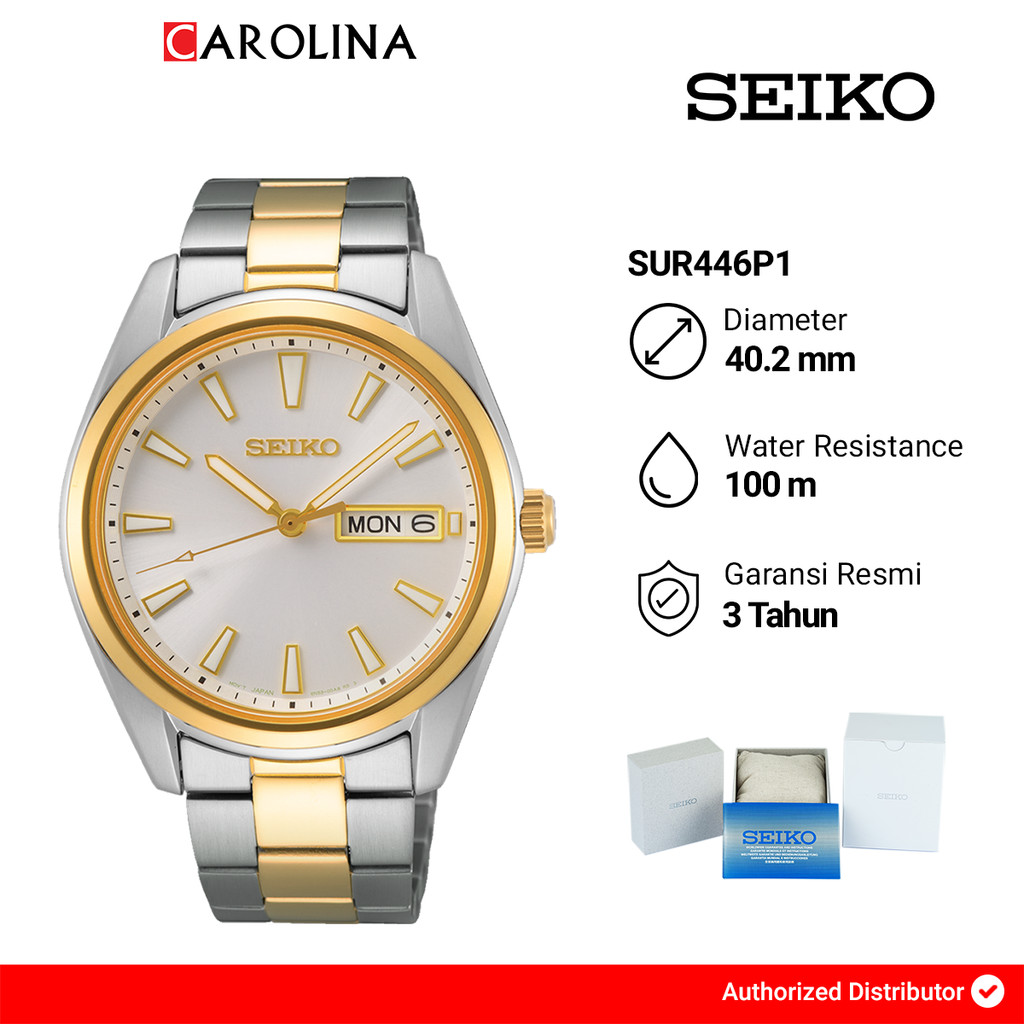 Jual Jam Tangan Pria SEIKO Classic SUR446P1 Neo Classic White Dial Dual ...