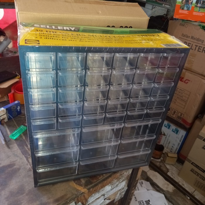 Jual Sellery Rak Penyimpanan Komponen Baut 39 Slot Bahan Mika | Shopee ...